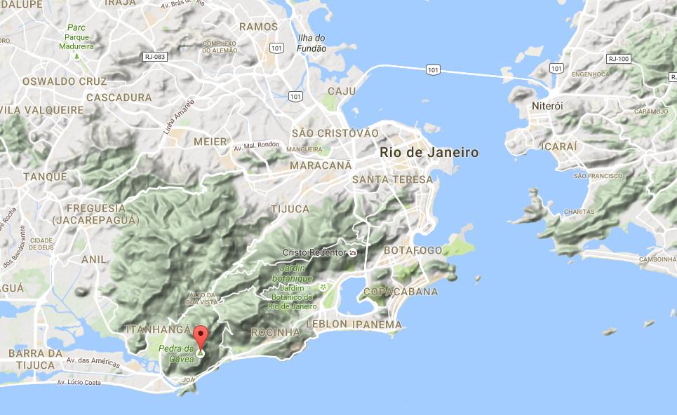 A Pedra da Gávea mapa - Mapa da Pedra da Gávea (Brésil)
