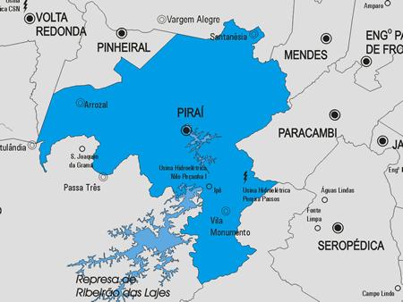 Piraí, município do mapa - Mapa do município de Piraí (Brésil)