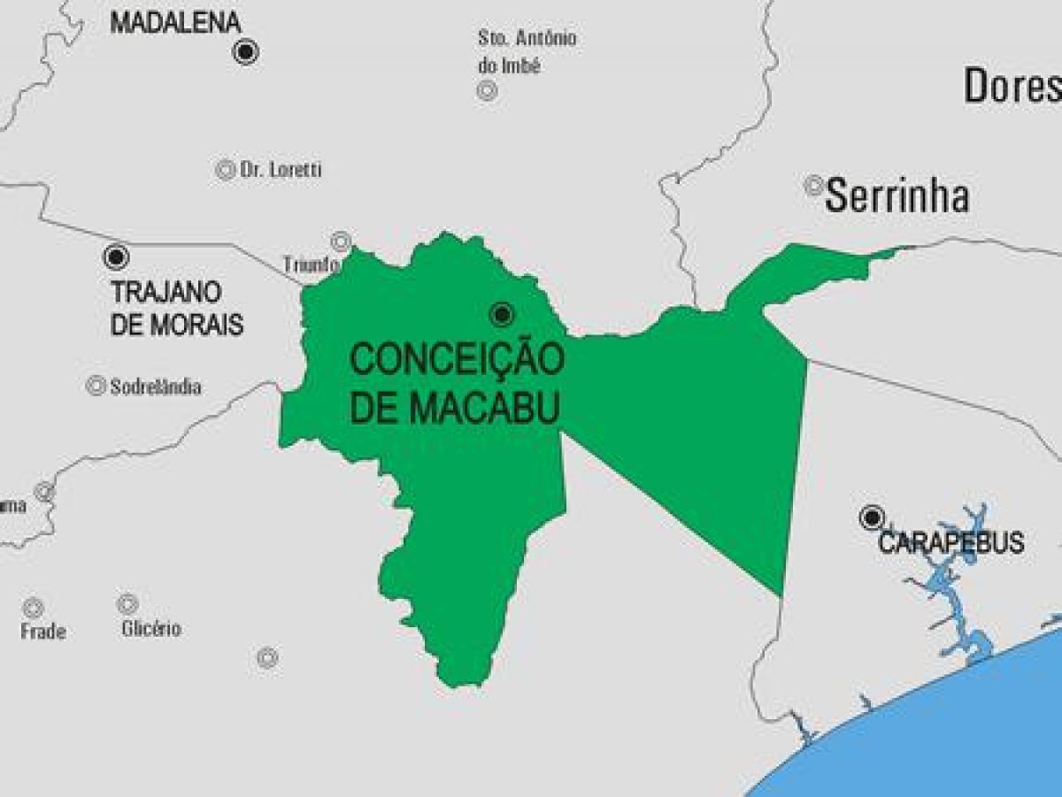 Conceição de Macabu município map - Mapa de Conceição de Macabu ...