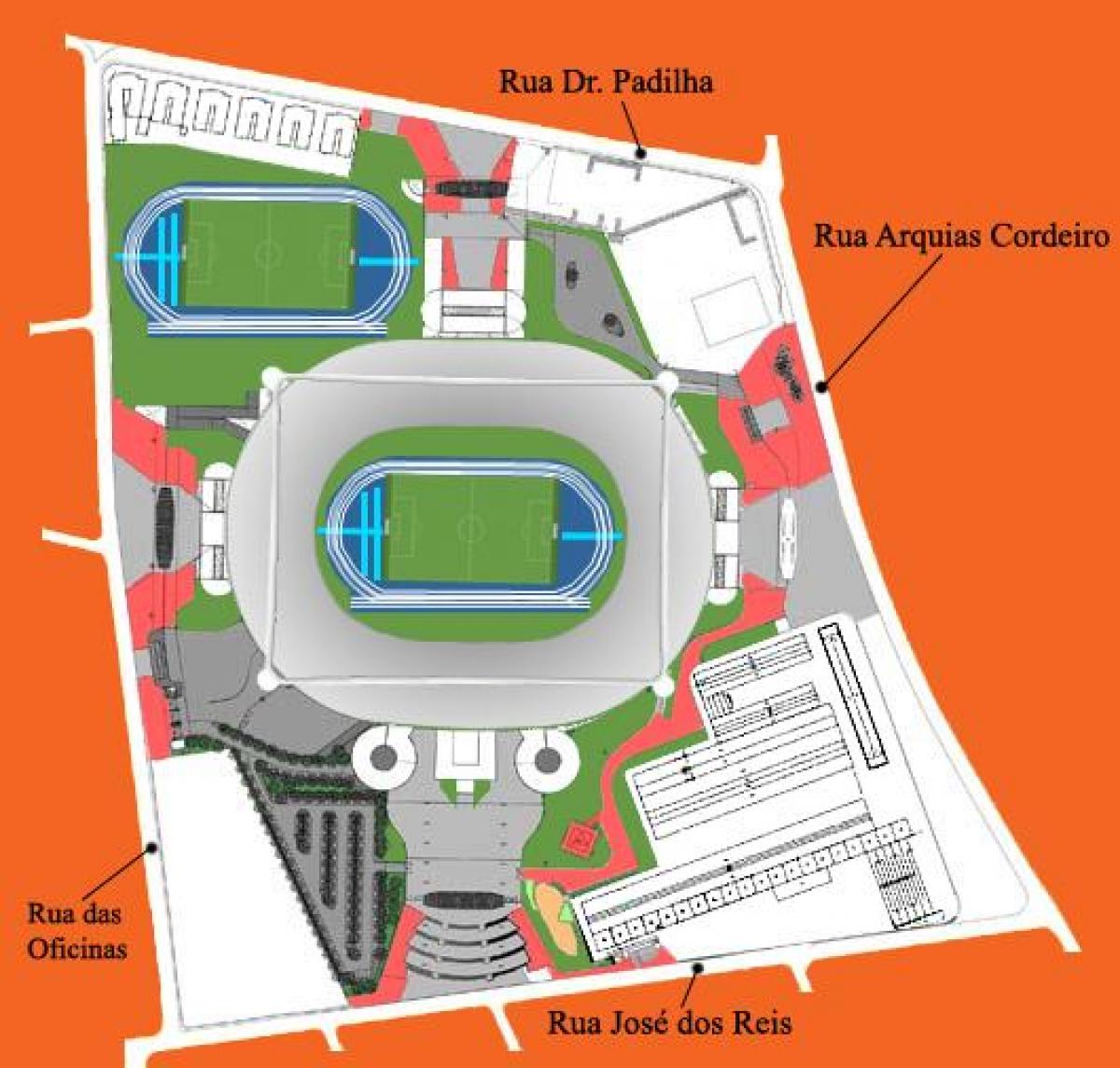 Engenhão mapa - Mapa do estádio Engenhão (Brésil)
