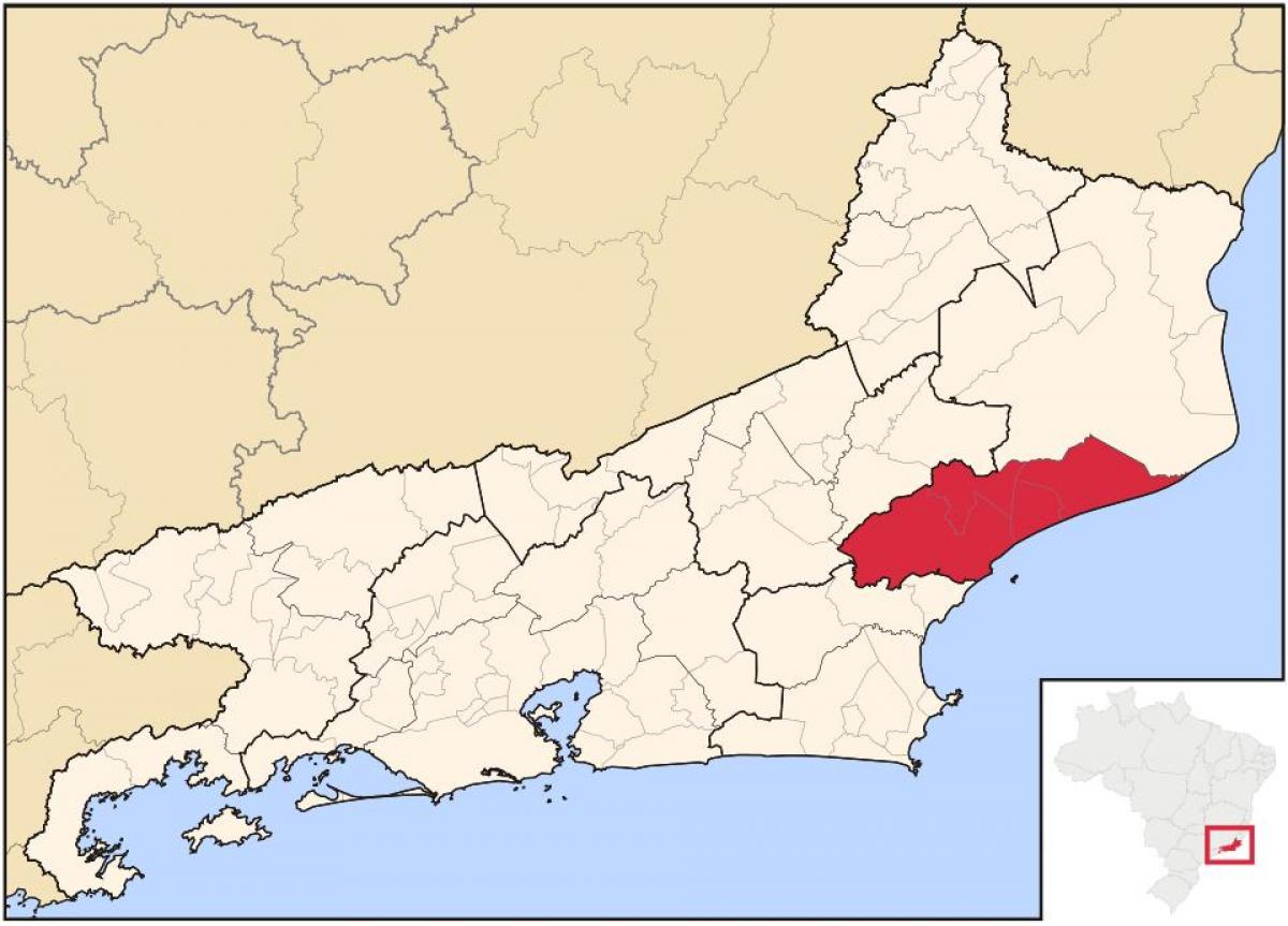 Macaé mapa - Mapa de Macaé (Brésil)