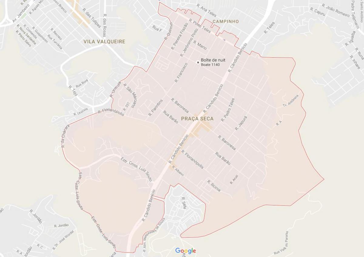 Praça Seca mapa - Mapa da Praça Seca (Brésil)