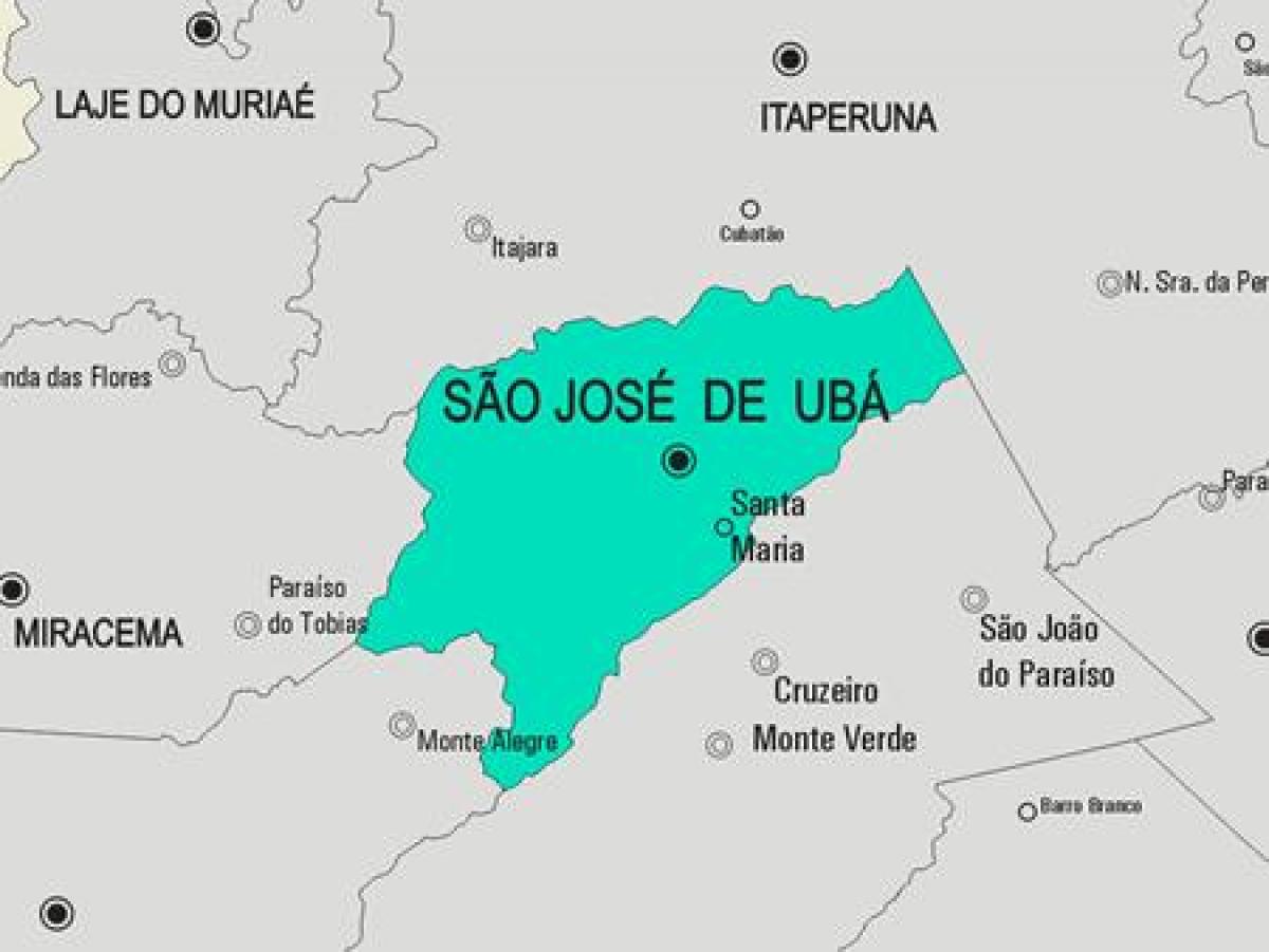 São José de Ubá município map - Mapa de São José de Ubá município (Brésil)