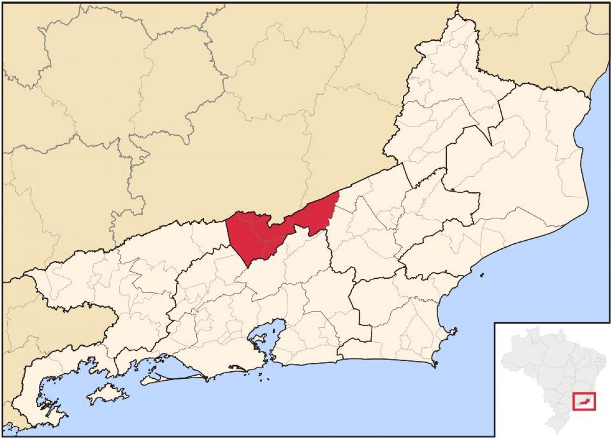 Três Rios mapa - Mapa da cidade de Três Rios (Brésil)
